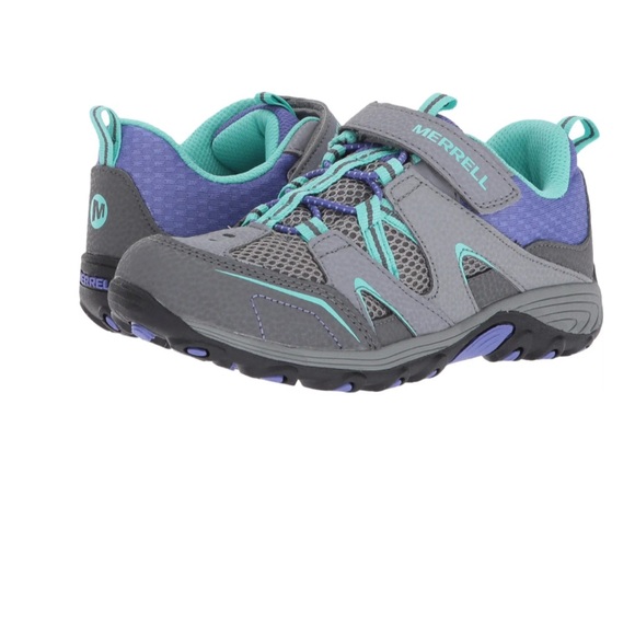 Merrell | Shoes | Merrell Kids Hiking Shoes In Gray And Teal | Poshmark